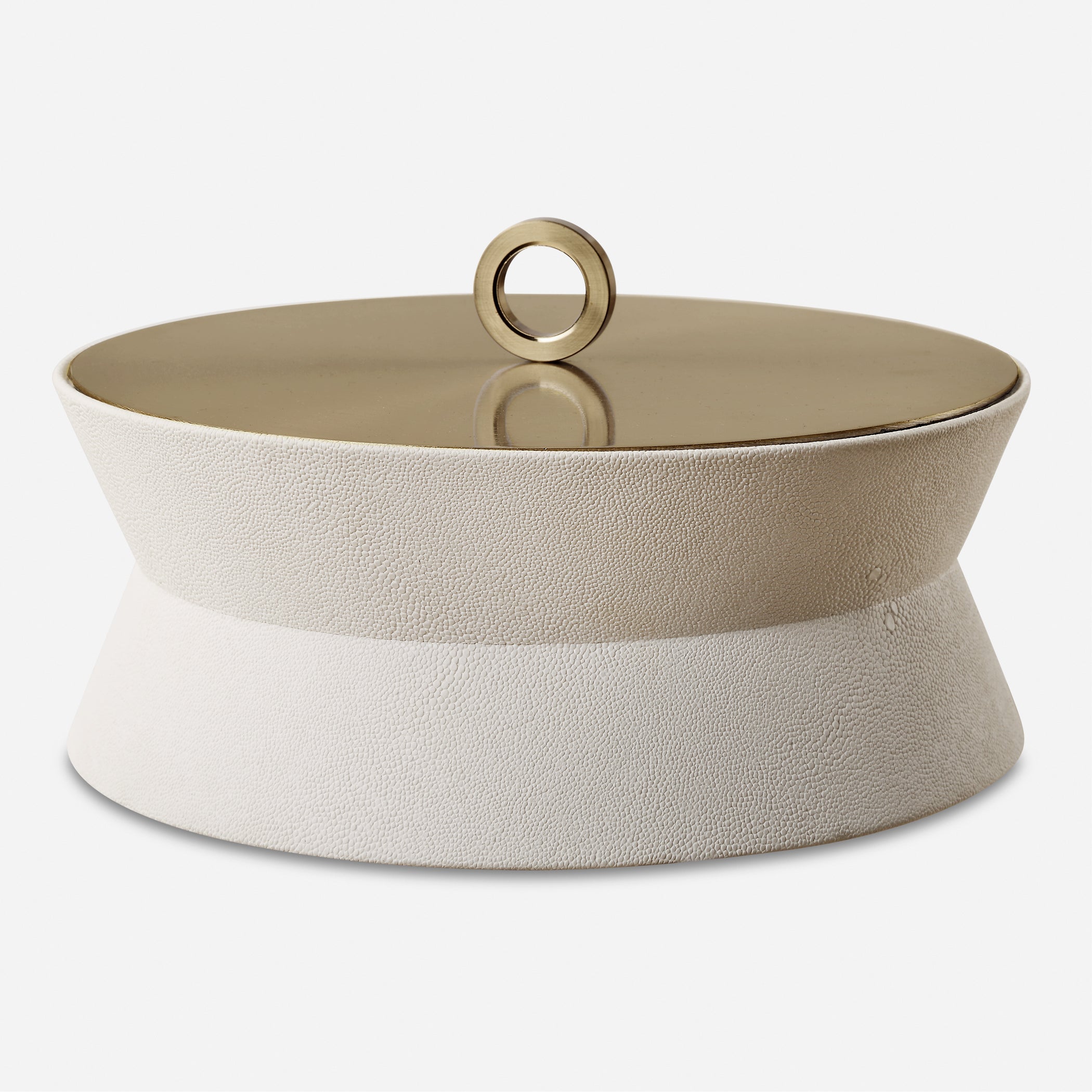 Luxe White Shagreen Round Box – Ashley Homestore Furniture