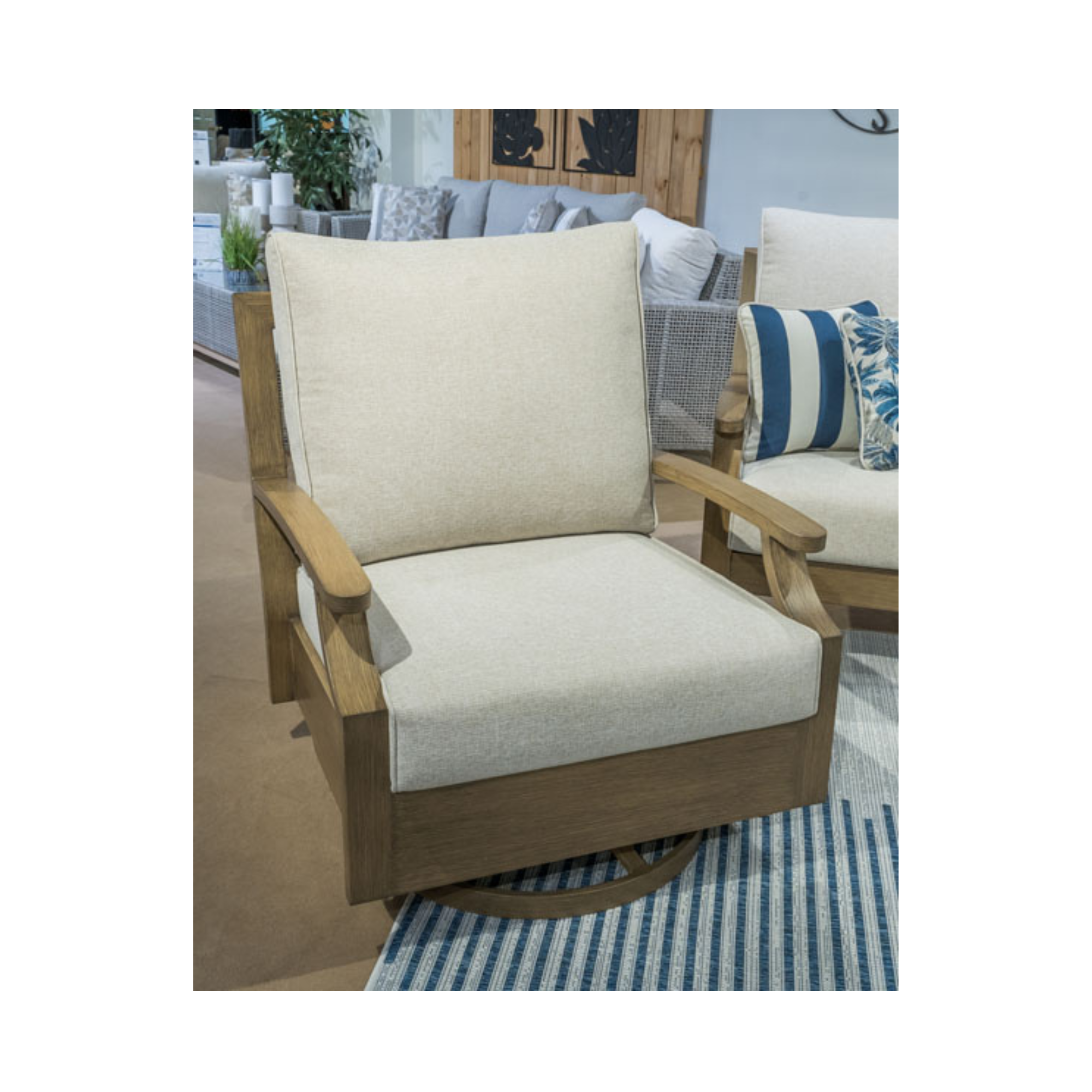Rainier Ranch Outdoor Swivel Glider Chair with Cushion – Ashley ...