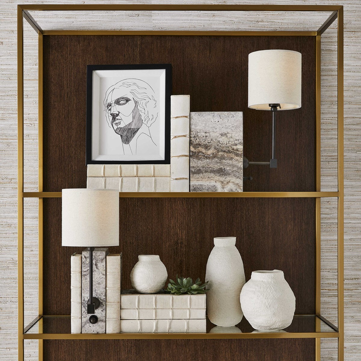 R30133-1-UTT | On a Shelf Mini Lamp - Travertine/Bronze – Ashley ...
